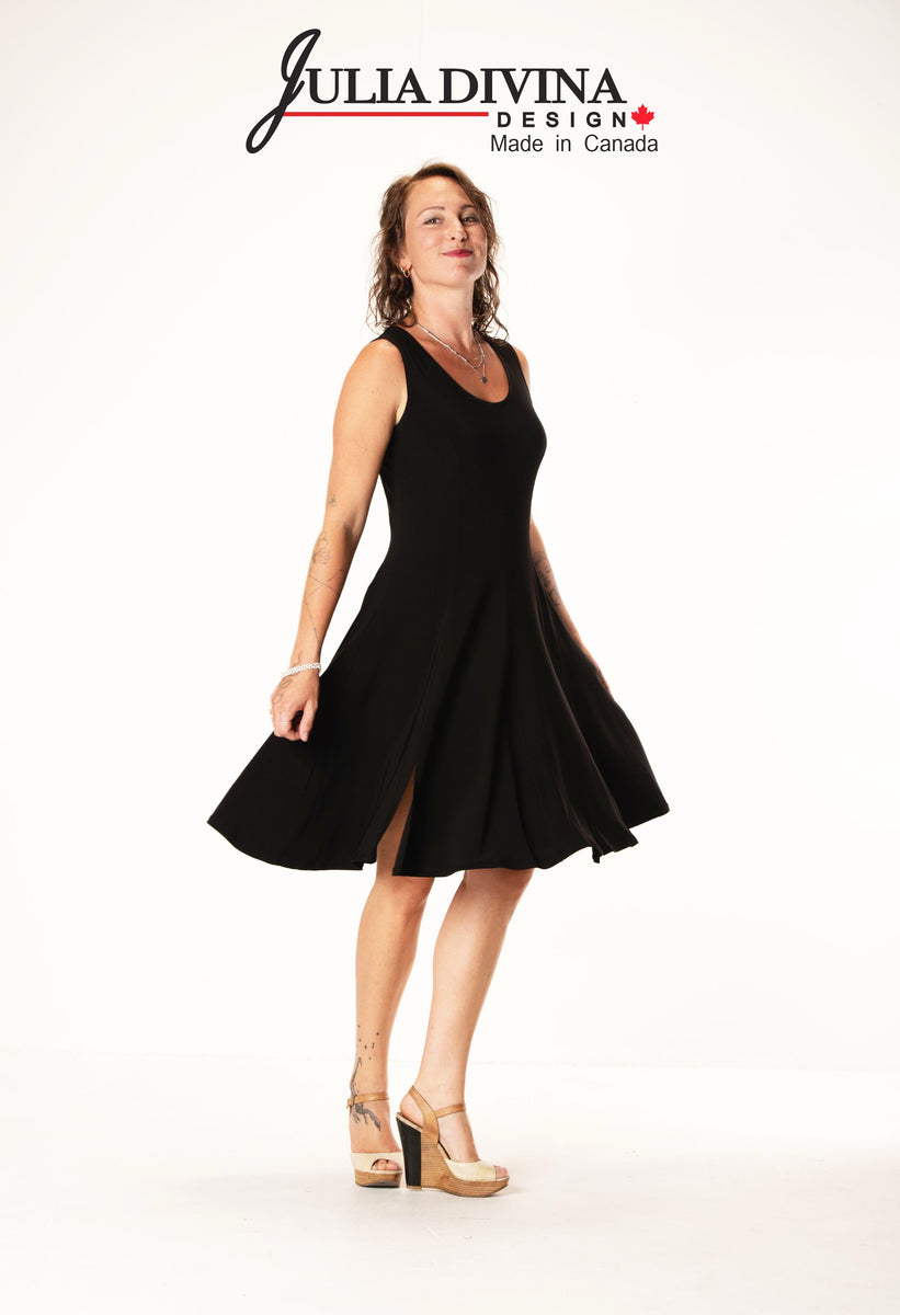 Julia Divina Fit & Flare Dress w/ Slits – Norman's Garden Gallery