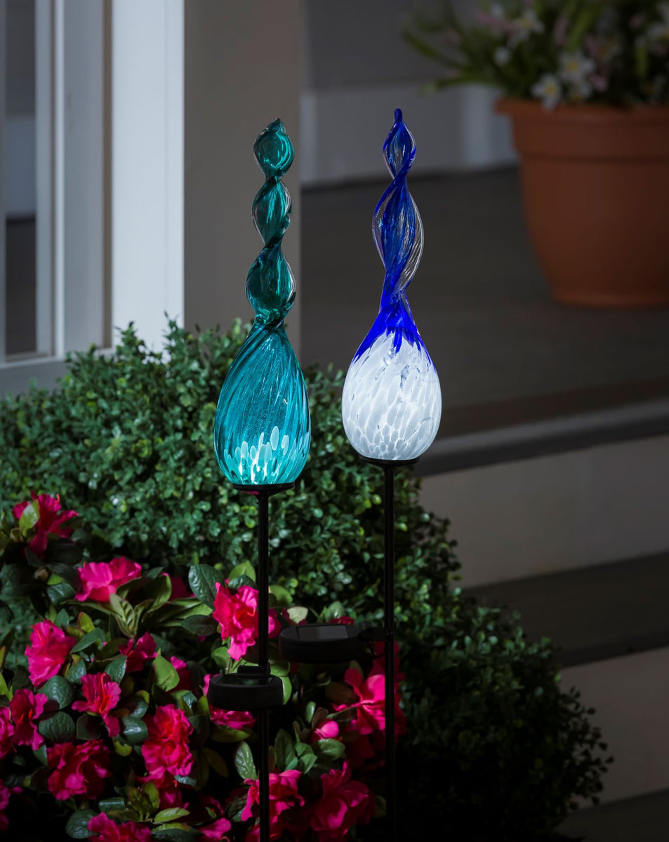 Solar Glass Garden Stakes – Norman's Garden Gallery
